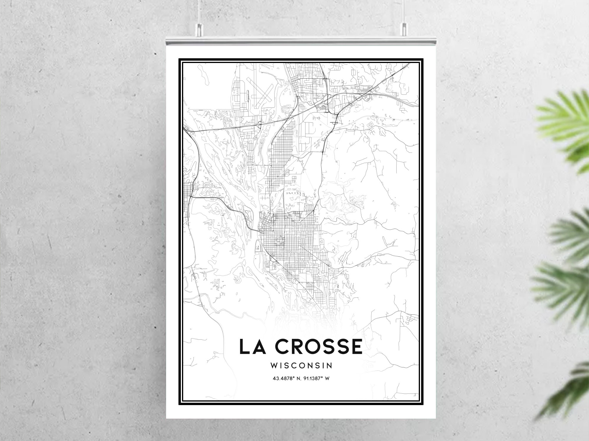 La Crosse Map Print, La Crosse Map Poster Wall Art, Wi City Map ...