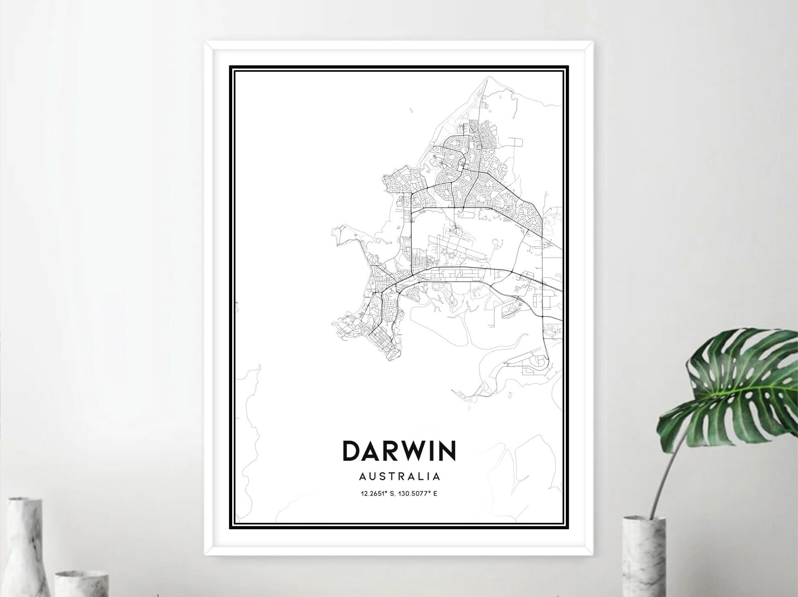 Darwin Map Print Darwin Map Poster Wall Art Darwin City Map - Etsy