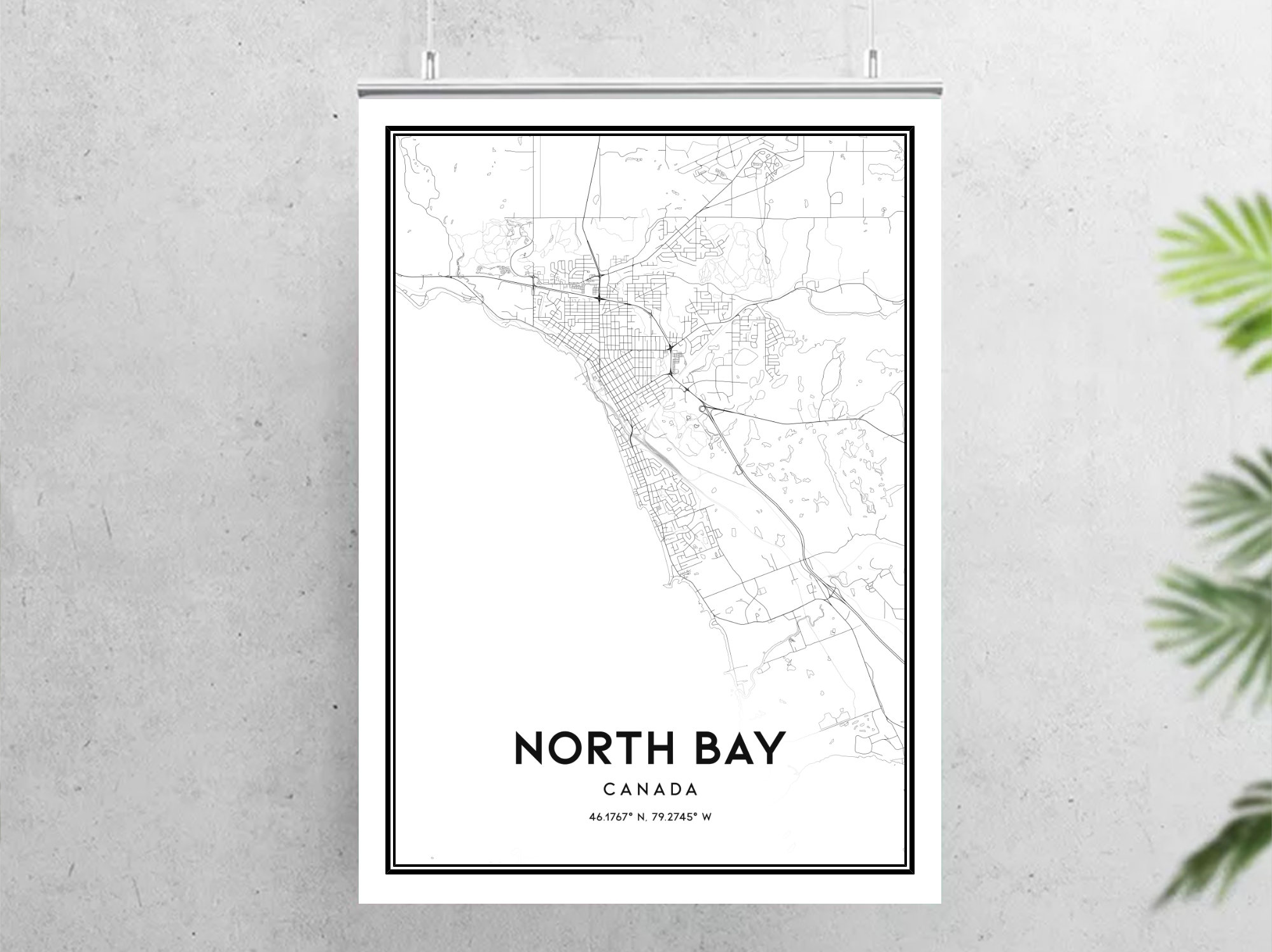 North Bay Map Print North Bay Map Poster Wall Art North Bay | Etsy