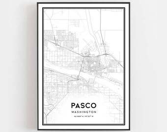Pasco Map Wall Art - Etsy