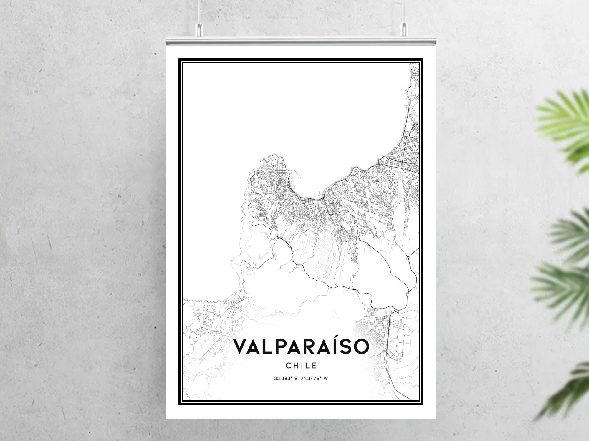 Valparaíso Map Print Valparaíso Map Poster Wall Art - Etsy