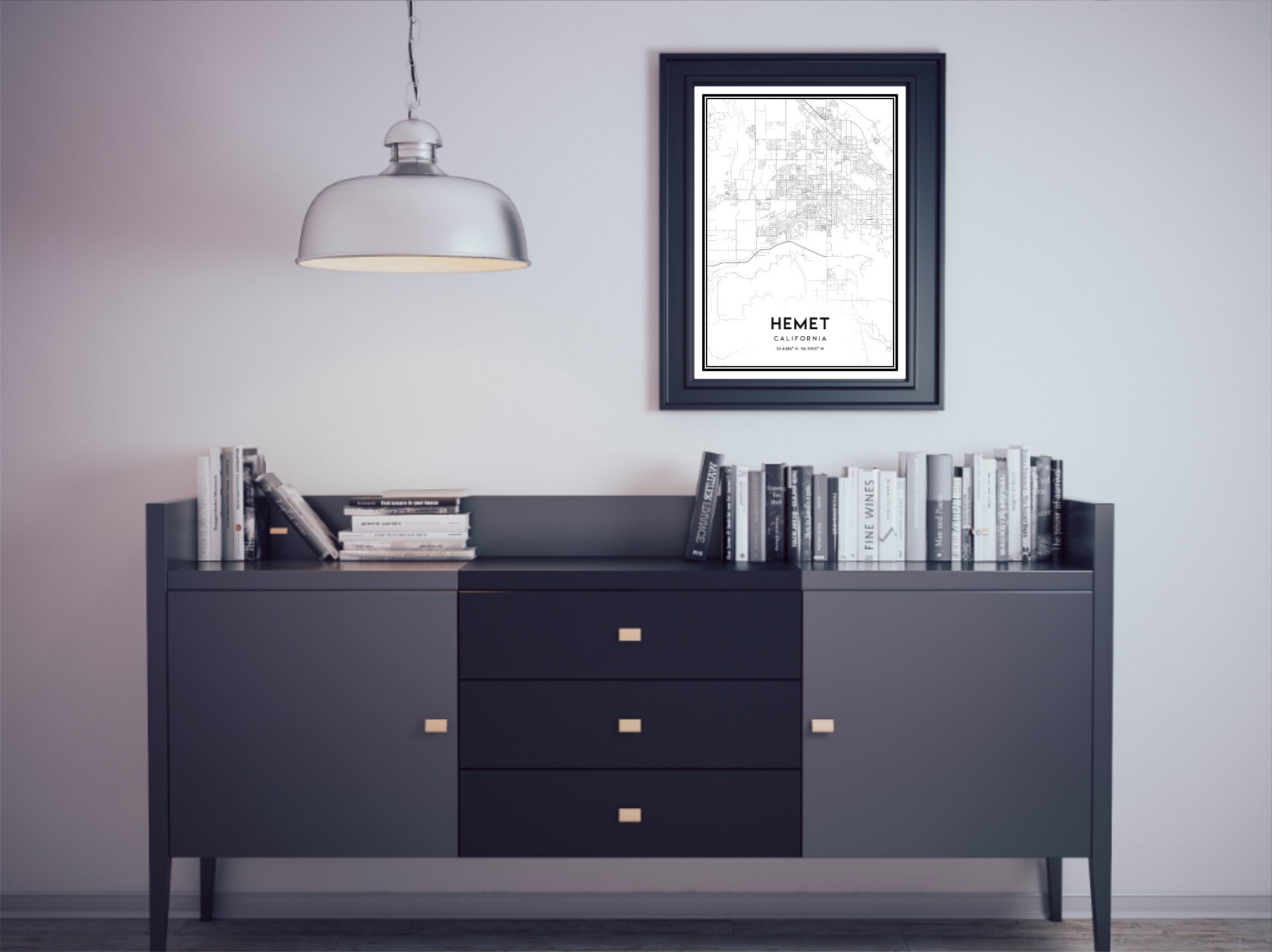Hemet Map Print, Hemet Map Poster Wall Art, Ca City Map, California ...
