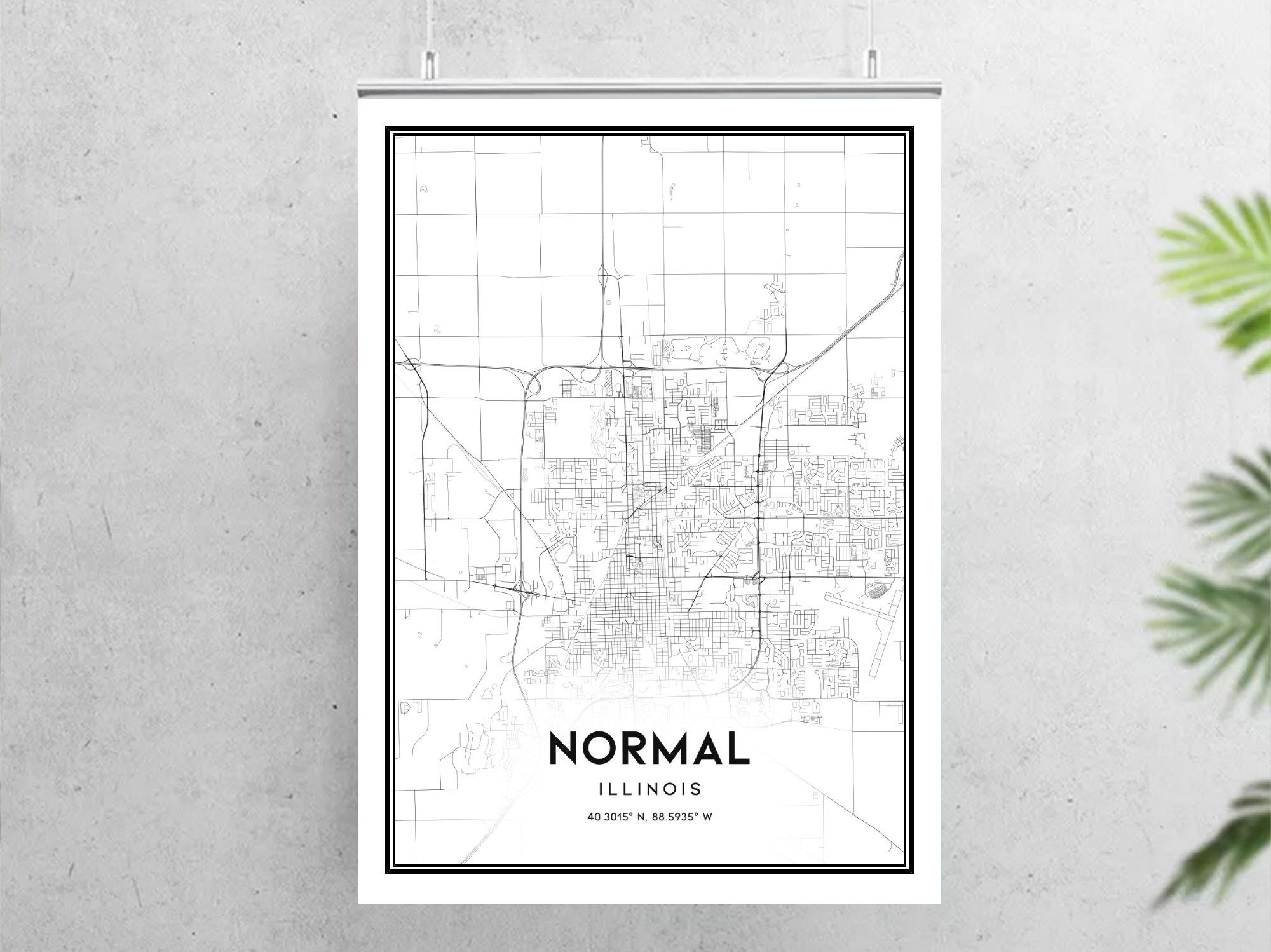 Normal Map Print Normal Map Poster Wall Art Il City Map | Etsy