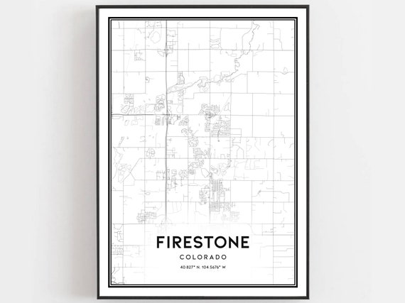 Firestone Map Print Firestone Map Poster Wall Art Co City | Etsy