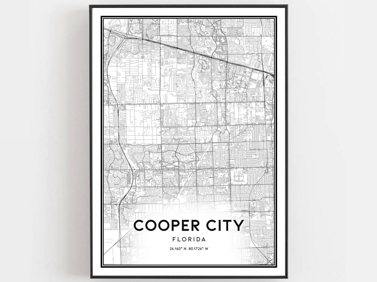 Cooper City Map Print Cooper City Map Poster Wall Art Fl | Etsy