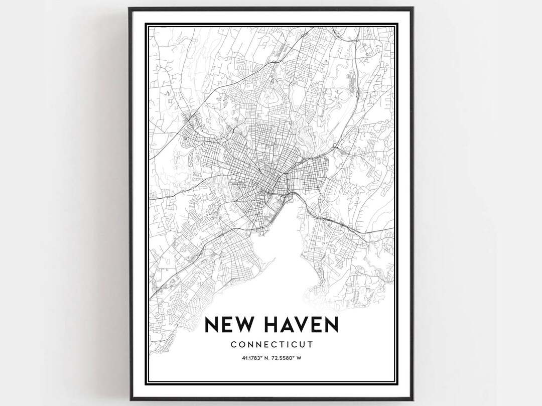 New Haven Map Print, New Haven Map Poster Wall Art, Ct City Map ...