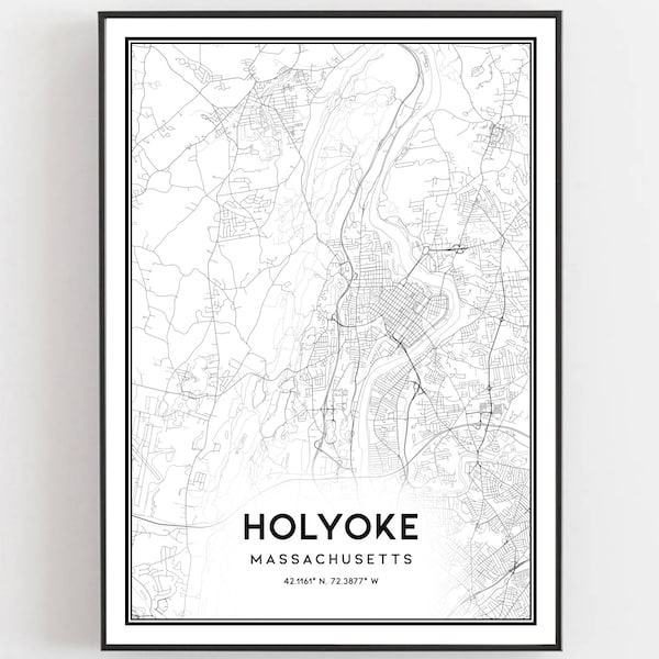 Holyoke Ma Map Print - Etsy