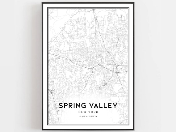 Spring Valley Map Print Spring Valley Map Poster Wall Art Ny | Etsy