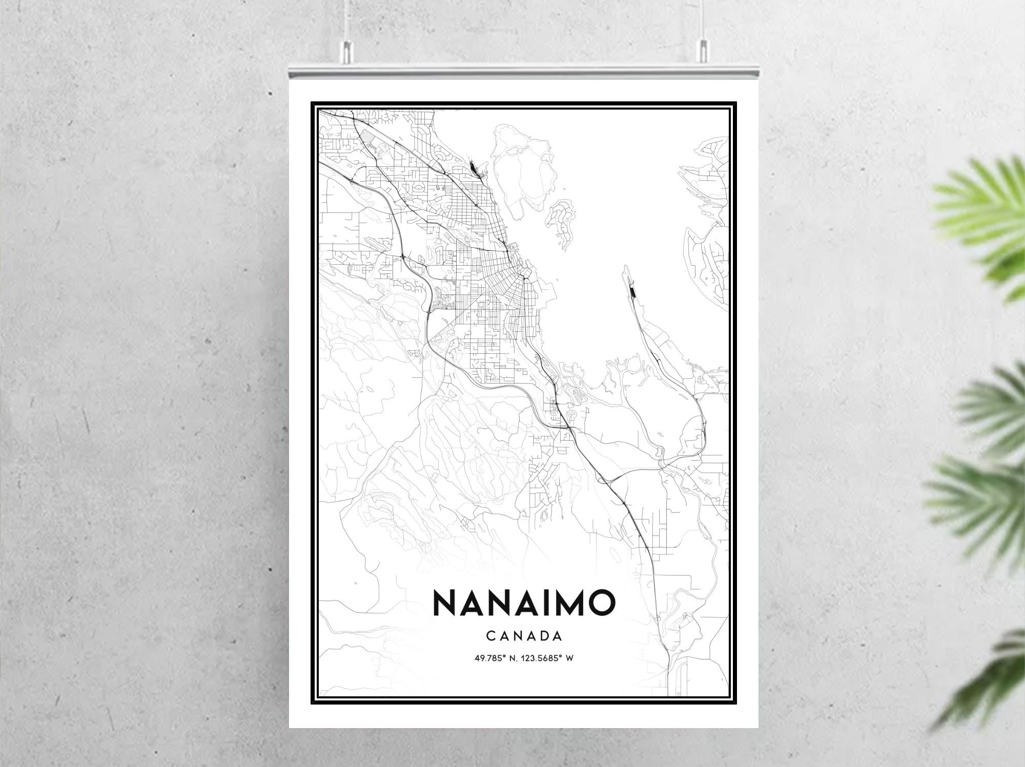 Nanaimo Map Print Nanaimo Map Poster Wall Art Nanaimo City | Etsy