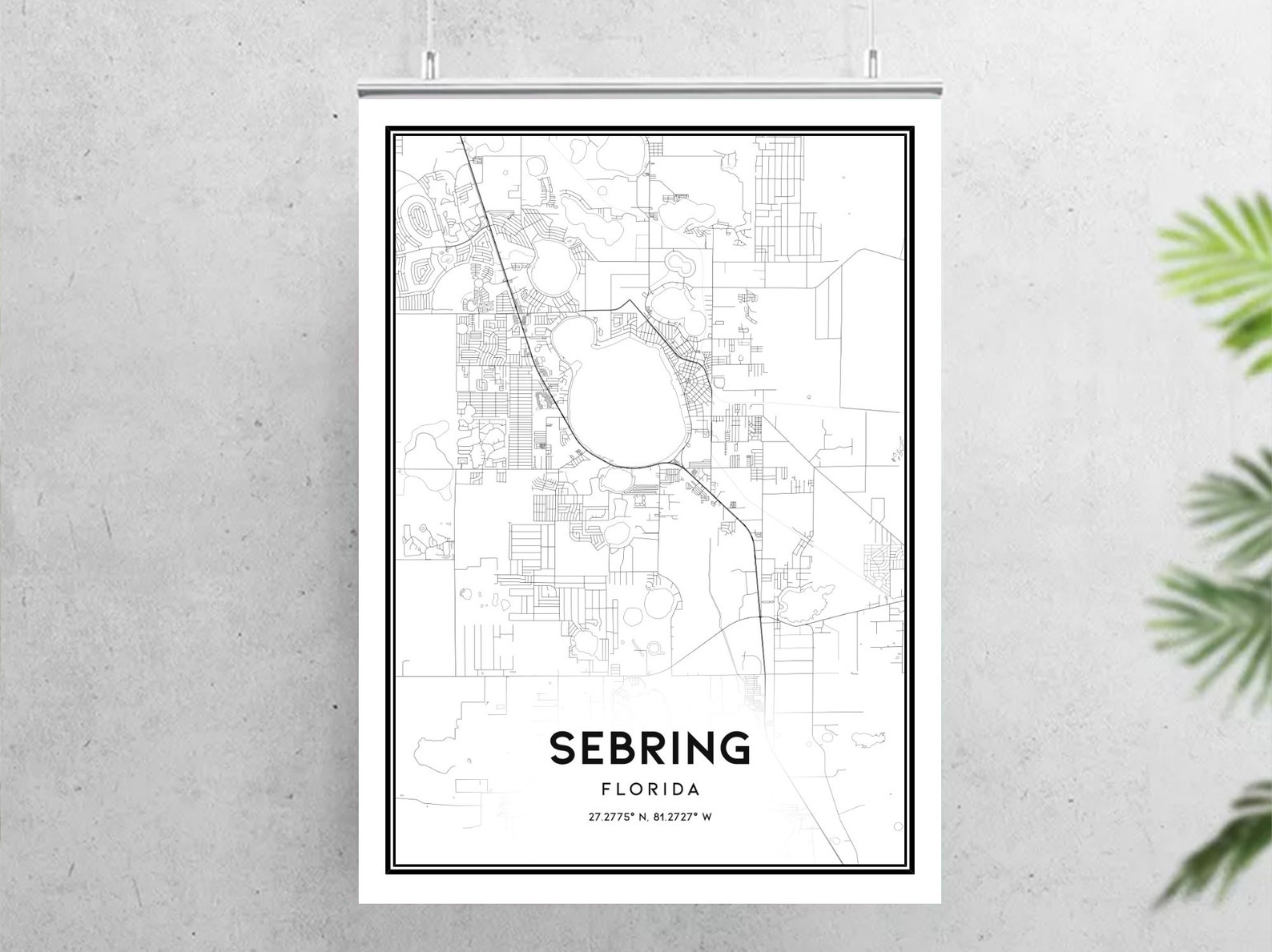 Sebring Map Print Sebring Map Poster Wall Art Fl City Map - Etsy