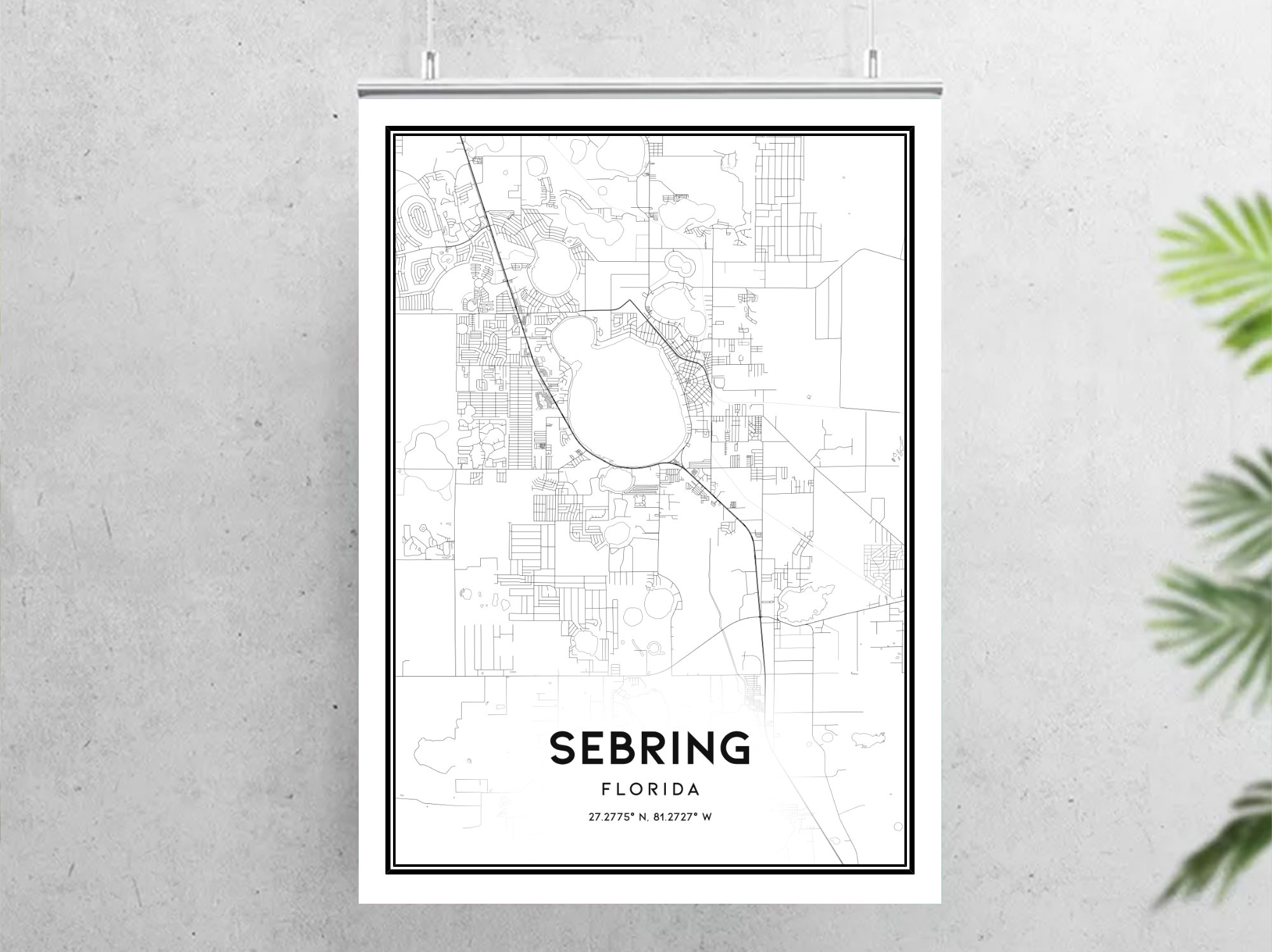 Sebring Map Print Sebring Map Poster Wall Art Fl City Map - Etsy