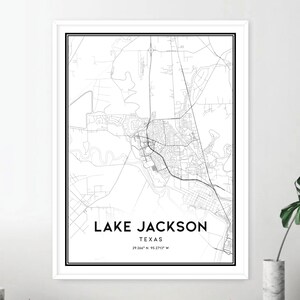 Lake Jackson Map Print, Lake Jackson Map Poster Wall Art, Tx City Map ...