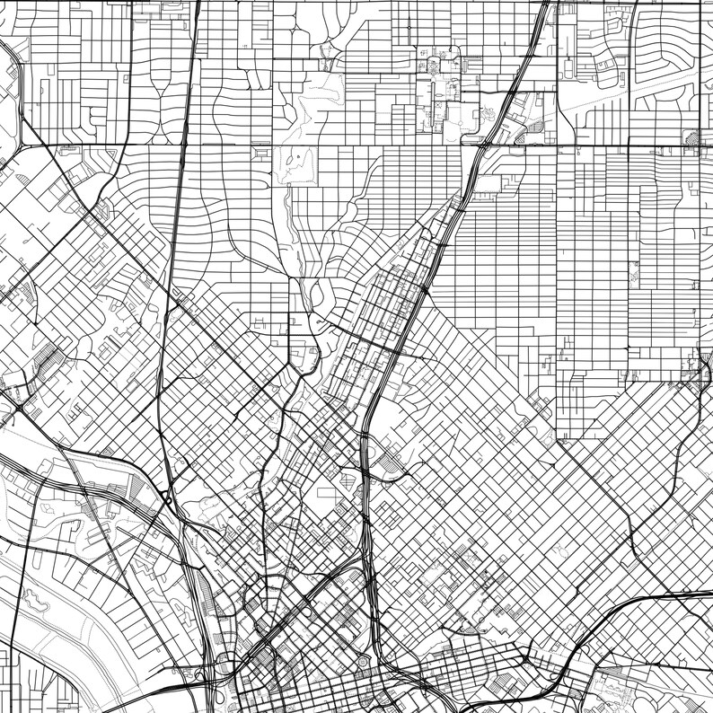 Dallas Map Print Dallas Map Poster Wall Art Tx City Map - Etsy