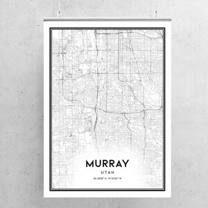 Murray Map Print, Murray Map Poster Wall Art, Ut City Map, Utah Print ...