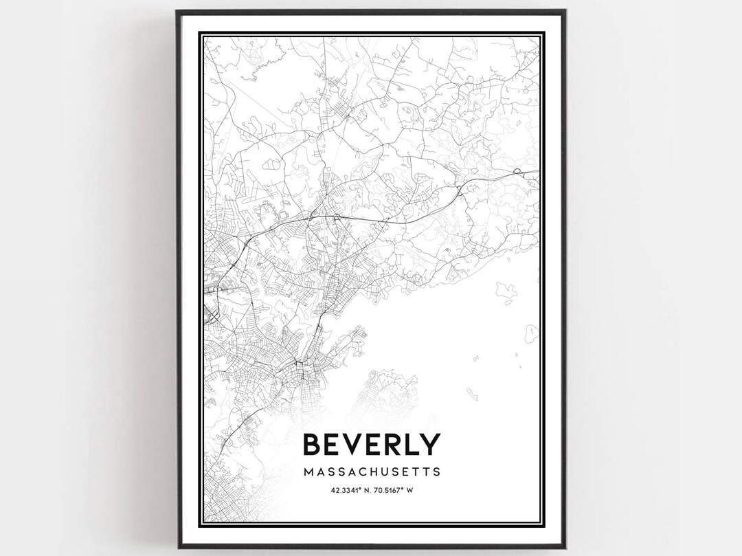 Beverly Map Print, Beverly Map Poster Wall Art, Ma City Map ...