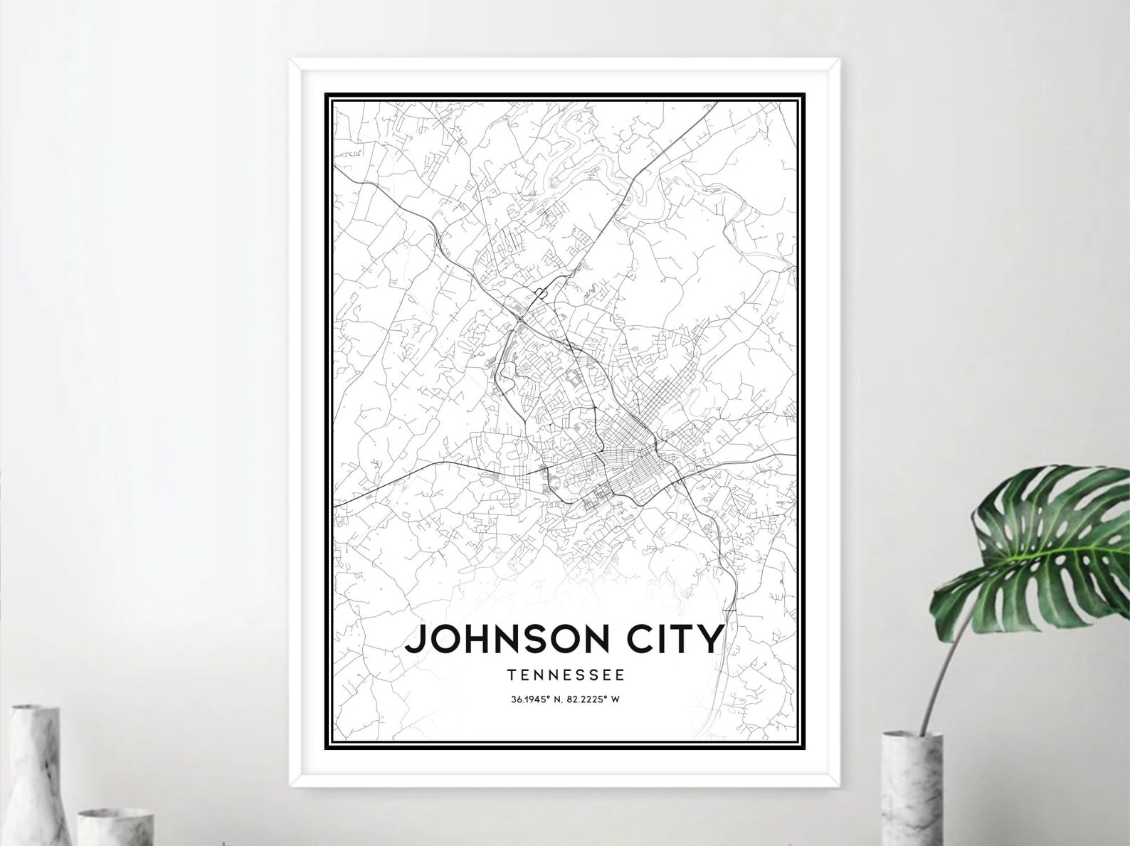 Johnson City Map Print Johnson City Map Poster Wall Art Tn - Etsy