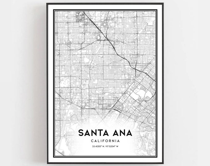 Santa Ana Map Poster, Santa Ana Map Print, Santa Ana Personalized Map ...