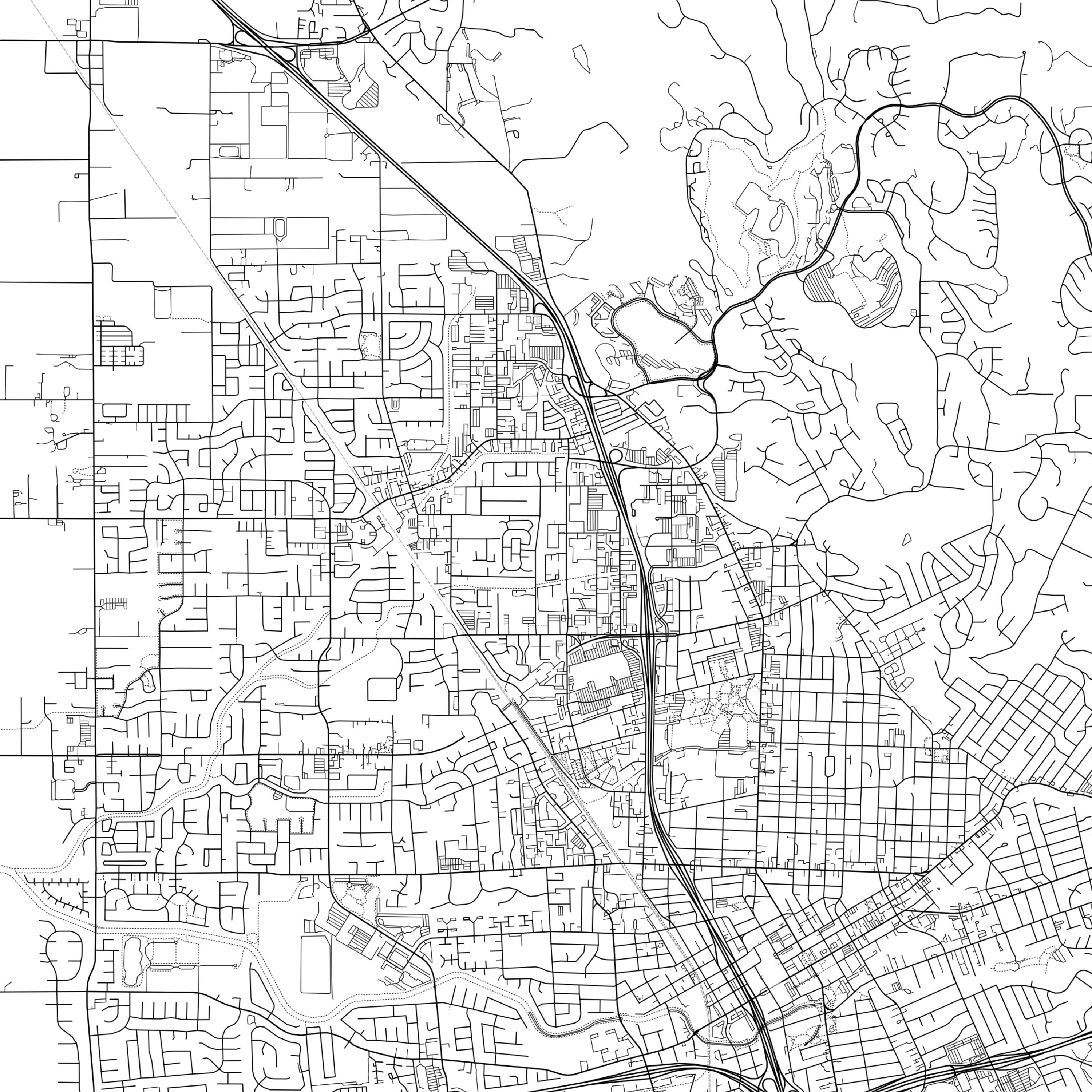 Santa Rosa Map Print Santa Rosa Map Poster Wall Art Ca City - Etsy UK