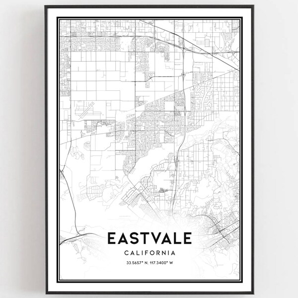 Eastvale Ca Map - Etsy