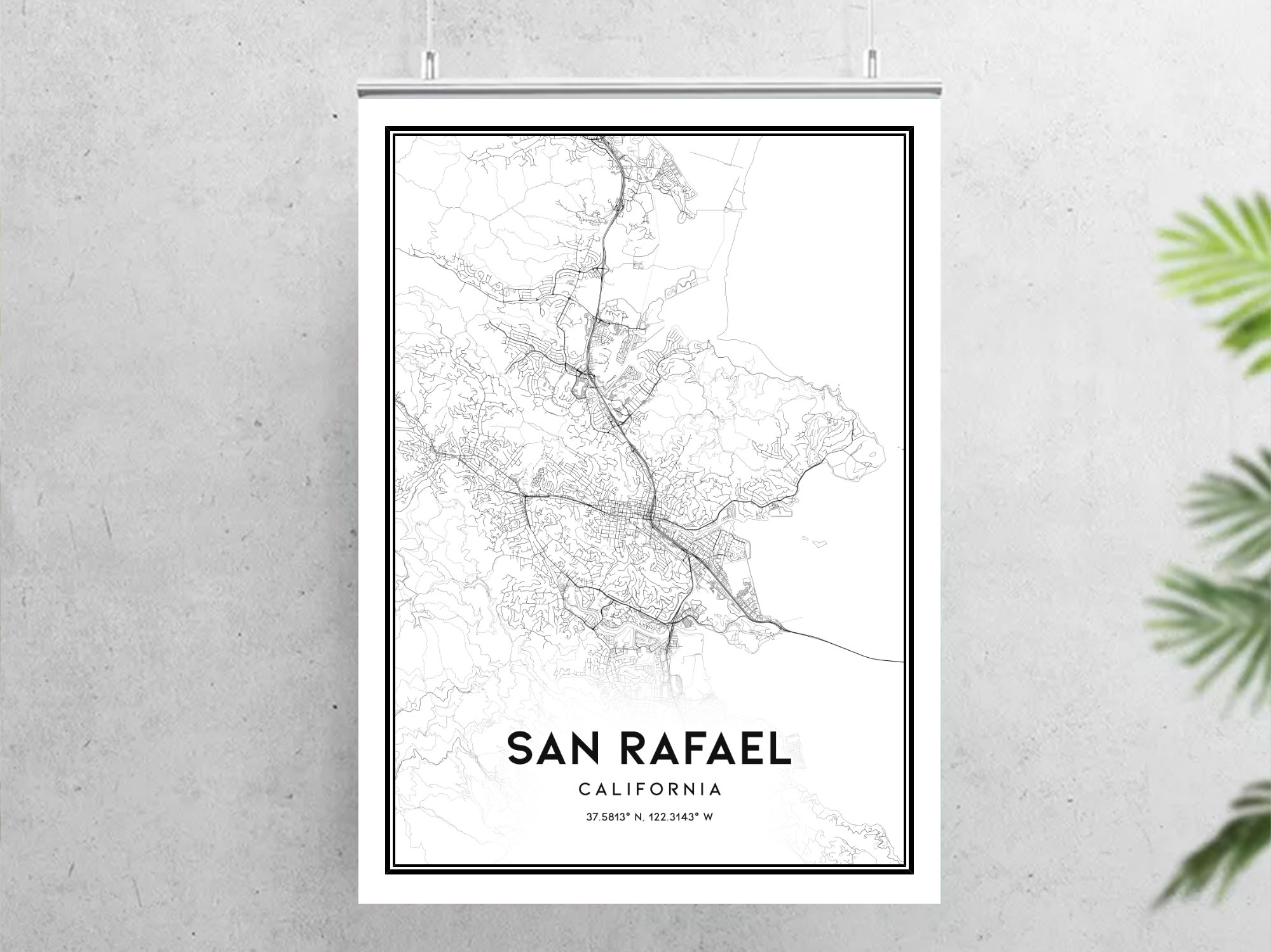 San Rafael Map Print San Rafael Map Poster Wall Art Ca City | Etsy