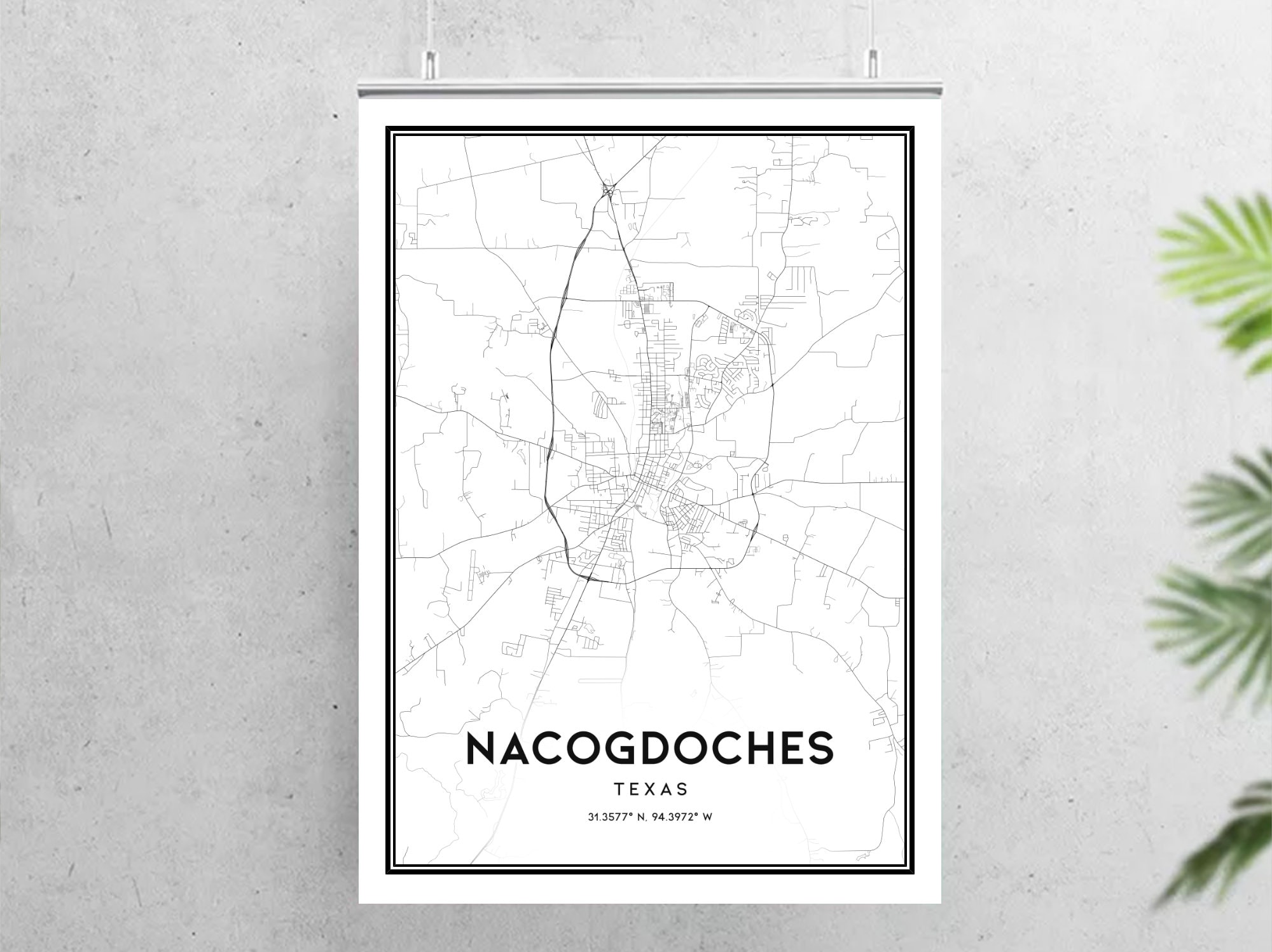 Nacogdoches Map Print, Nacogdoches Map Poster Wall Art, Tx City Map ...