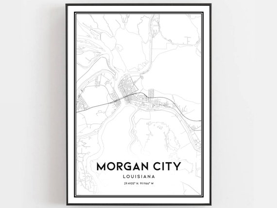 Morgan City Map Print Morgan City Map Poster Wall Art La | Etsy