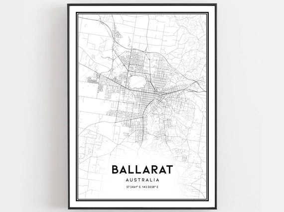 Ballarat Map Print Ballarat Map Poster Wall Art Ballarat | Etsy