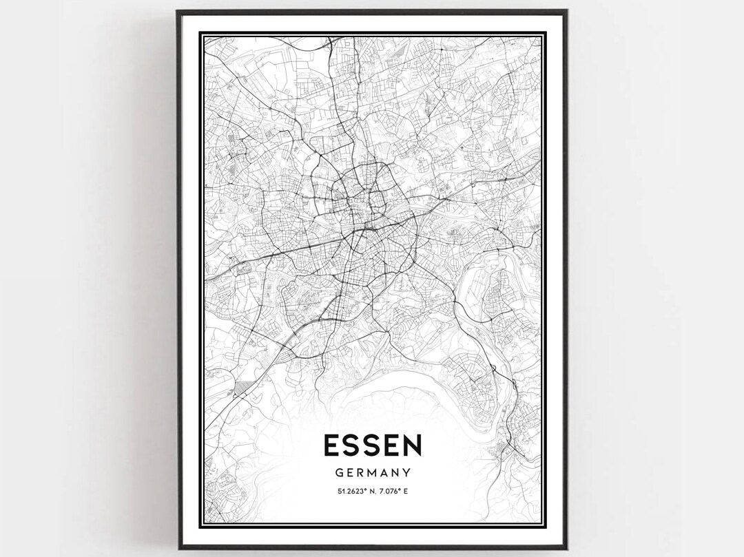 Essen Map Print, Essen Map Poster Wall Art, Essen City Map, Essen Print ...