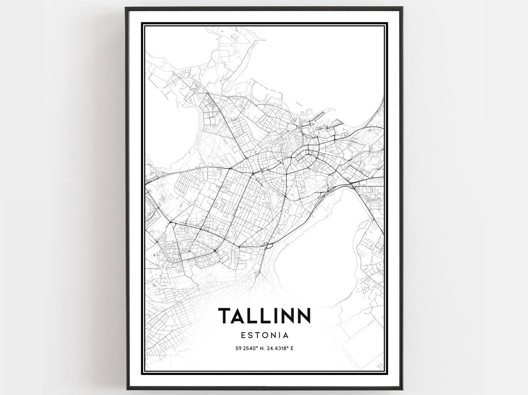 Tallinn Map Print, Tallinn Map Poster Wall Art, Tallinn City Map ...