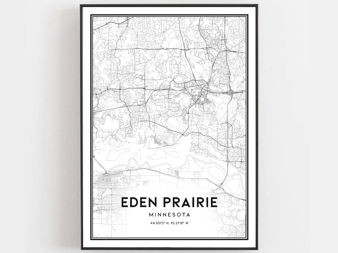 Eden Prairie Map Print, Eden Prairie Map Poster Wall Art, Mn City Map ...