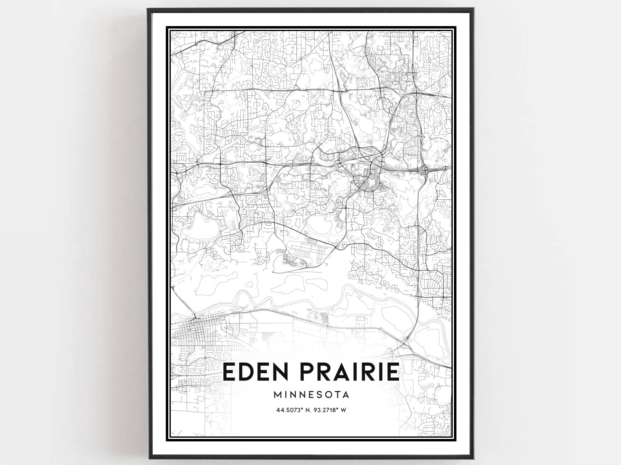 Eden Prairie Map Print Eden Prairie Map Poster Wall Art Mn - Etsy