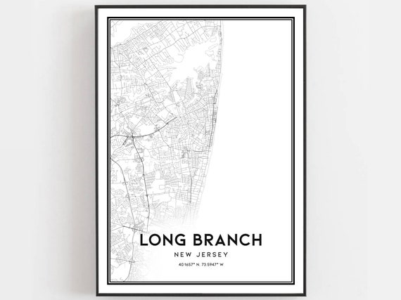Long Branch Map Print Long Branch Map Poster Wall Art Nj | Etsy