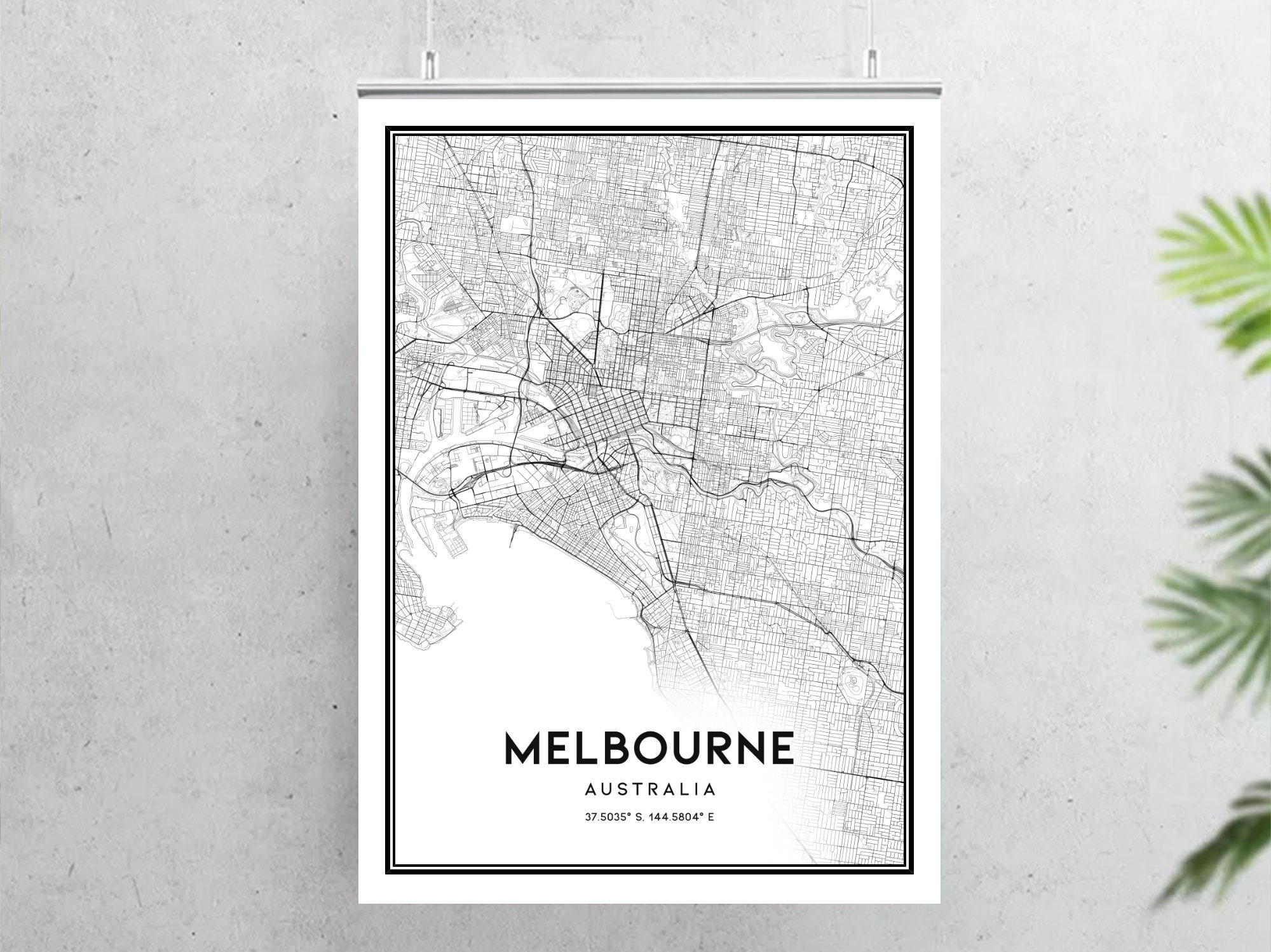 Melbourne Map Print Melbourne Map Poster Wall Art Melbourne | Etsy