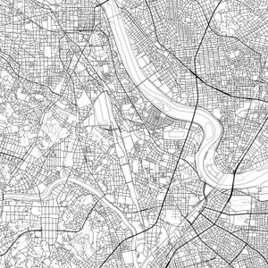 Kawasaki Map Print, Kawasaki Map Poster Wall Art, Kawasaki City Map ...