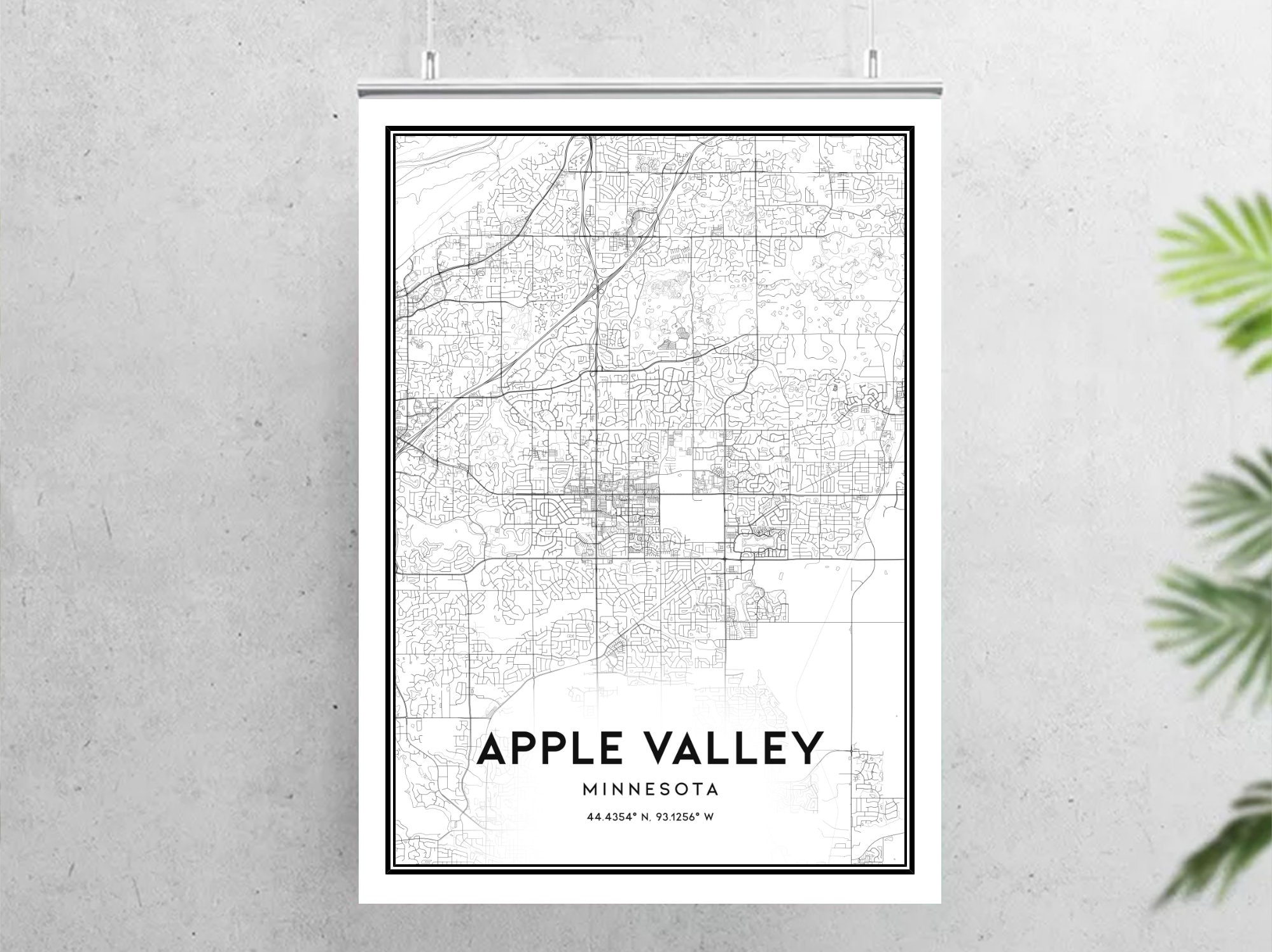 Apple Valley Map Print Apple Valley Map Poster Wall Art Mn | Etsy
