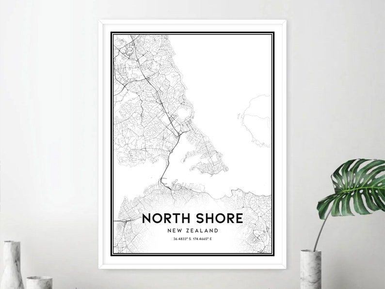 North Shore Map Print North Shore Map Poster Wall Art North | Etsy