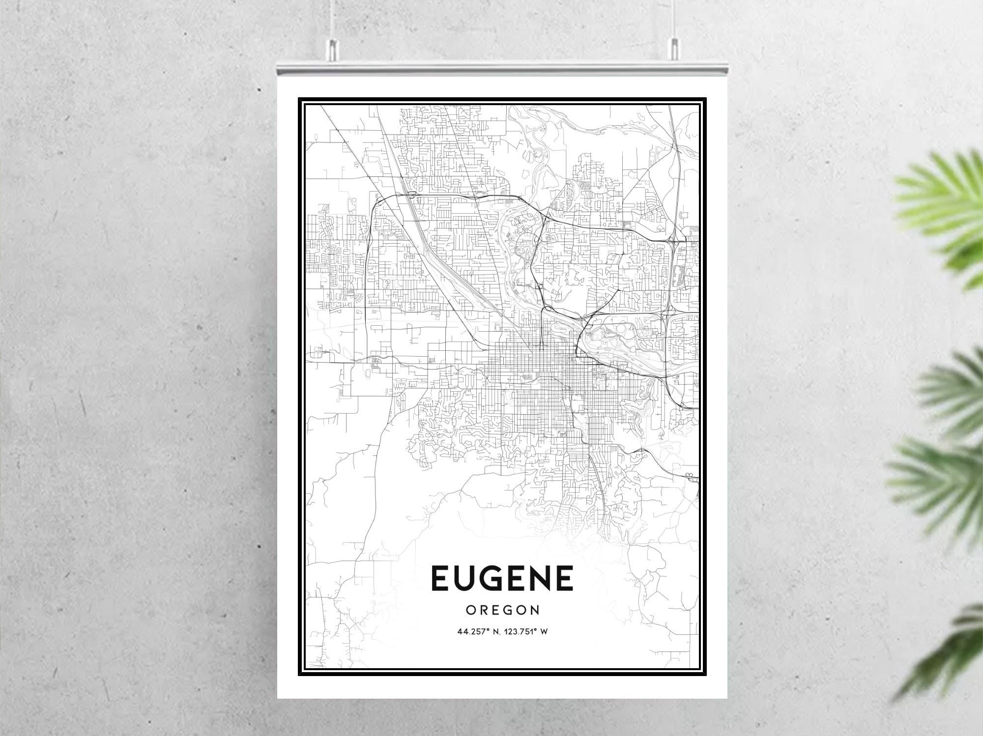 Eugene Oregon Map Print, City Street Art Decor - Etsy