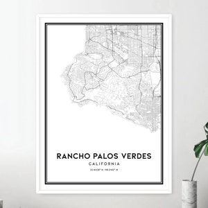 Rancho Palos Verdes Map Print, Rancho Palos Verdes Map Poster Wall Art ...