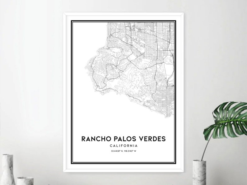 Rancho Palos Verdes Map Print, Rancho Palos Verdes Map Poster Wall Art ...