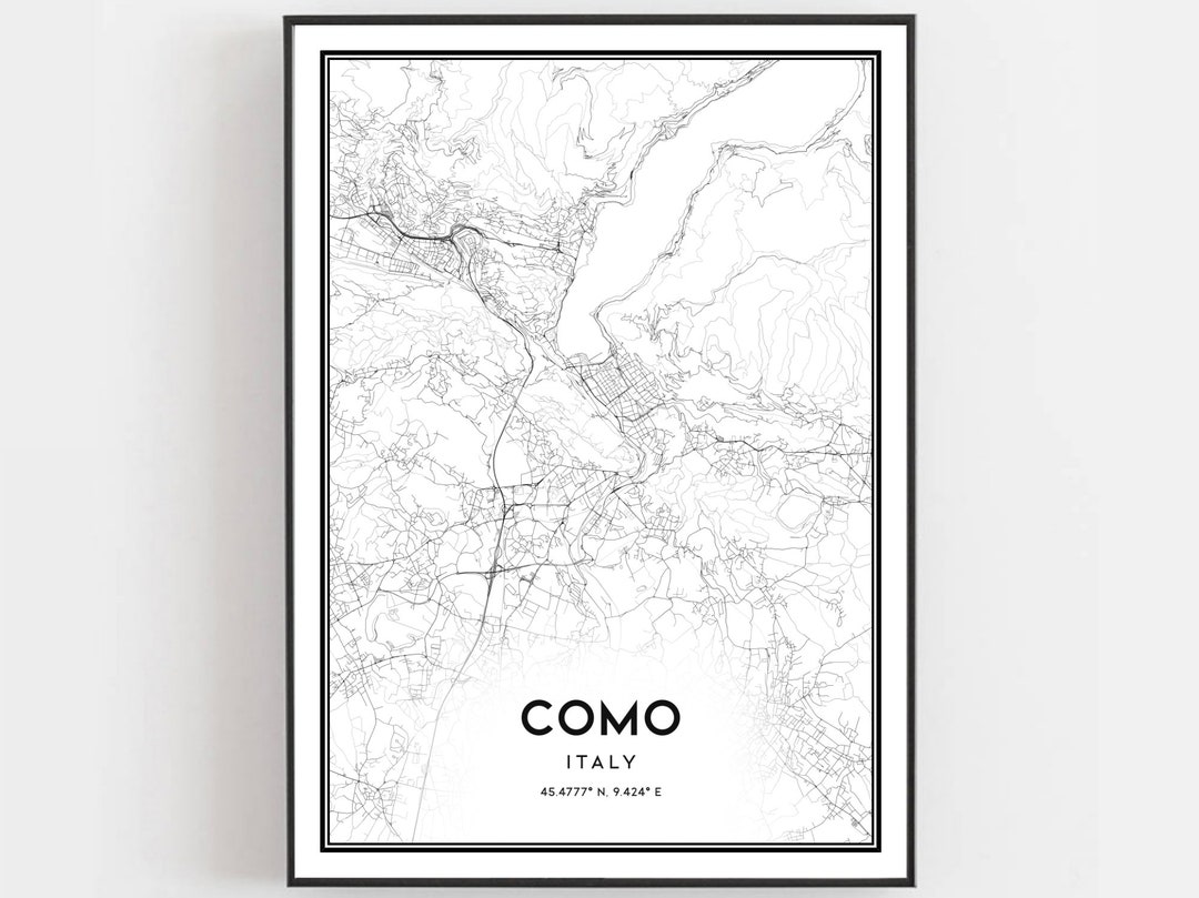 Como Map Print, Como Map Poster Wall Art, Como City Map, Como Print ...