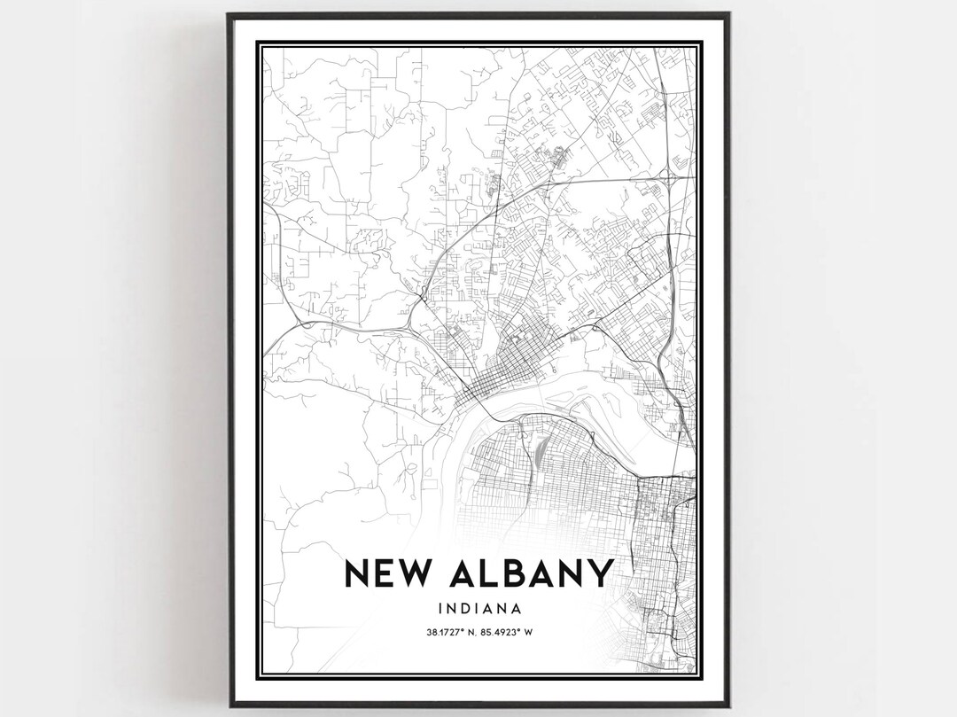 New Albany Map Print, New Albany Map Poster Wall Art, in City Map ...