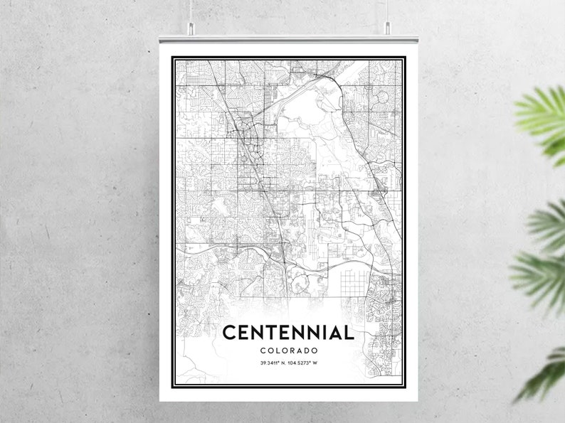 Centennial Map Print, Centennial Map Poster Wall Art, Co City Map ...