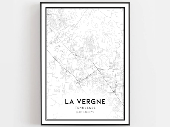 La Vergne Map Print La Vergne Map Poster Wall Art Tn City | Etsy