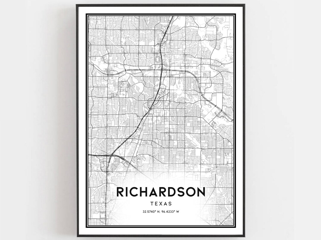 Richardson Map Print, Richardson Map Poster Wall Art, Tx City Map ...