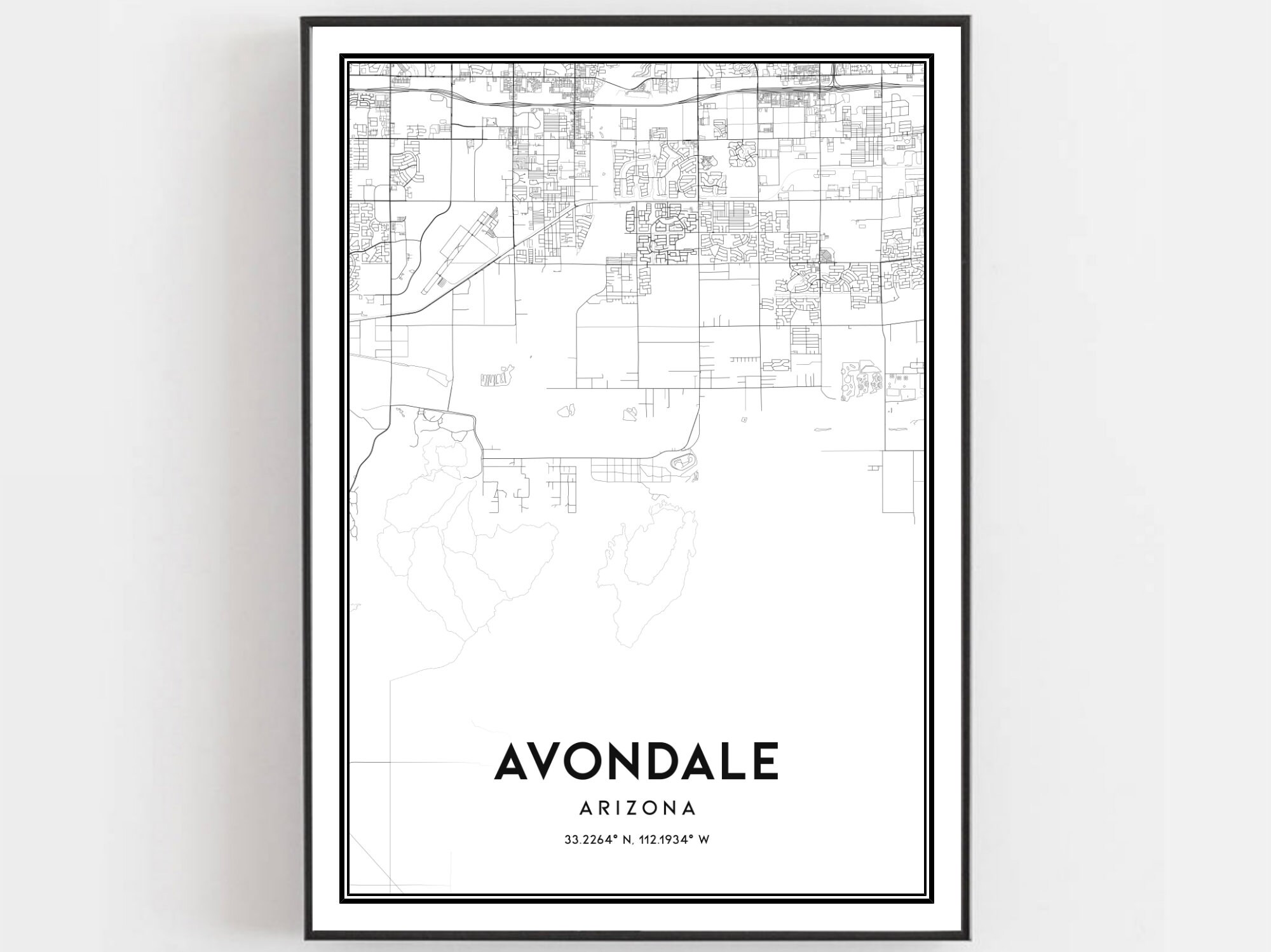 Avondale Map Print Avondale Map Poster Wall Art Az City | Etsy