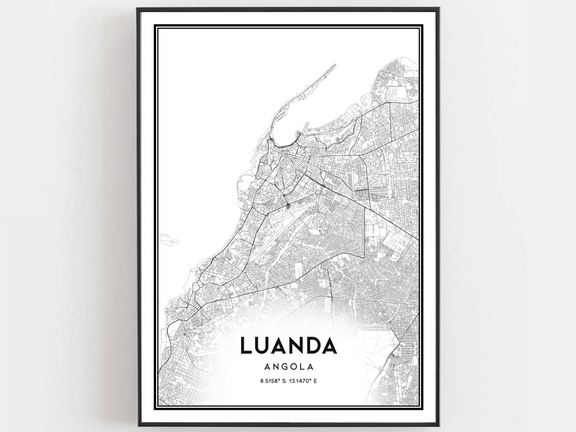 Luanda Map Print Luanda Map Poster Wall Art Luanda City Map - Etsy