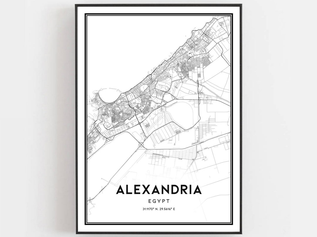 Alexandria Map Print, Alexandria Map Poster Wall Art, Alexandria City ...
