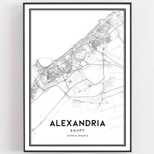 Alexandria Map Print, Alexandria Map Poster Wall Art, Alexandria City ...