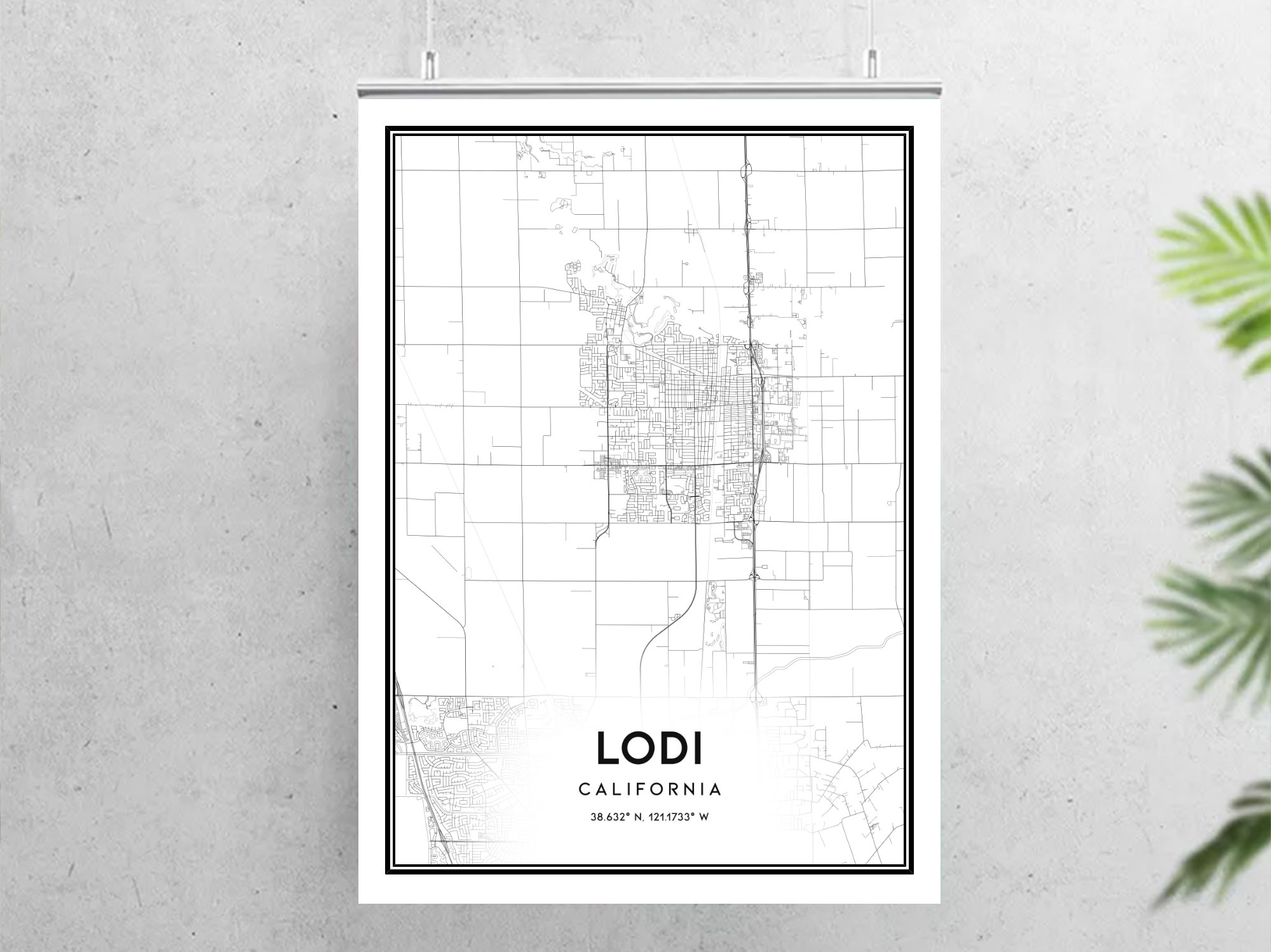 Lodi Map Print Lodi Map Poster Wall Art Ca City Map | Etsy
