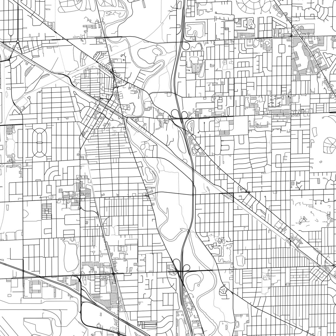 Park Ridge Map Print Park Ridge Map Poster Wall Art Il City | Etsy